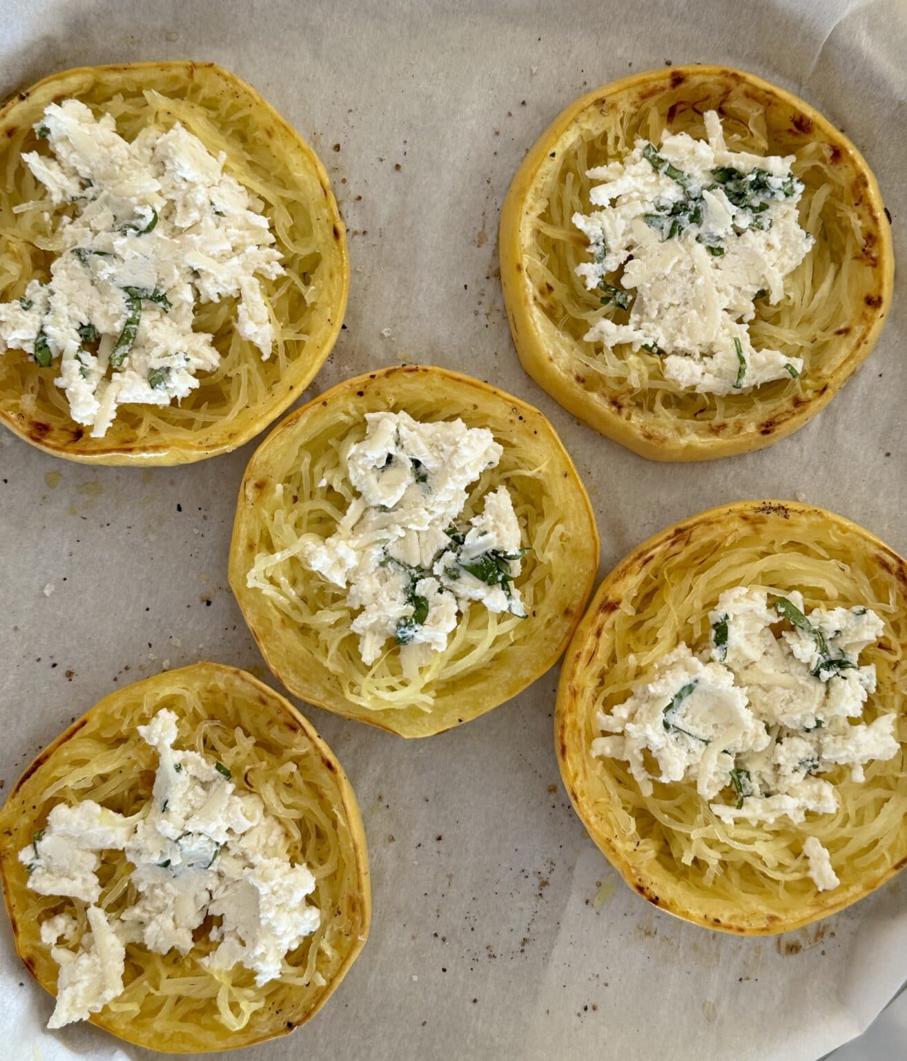 stuffed spaghetti squash rings - The Culinary Chase