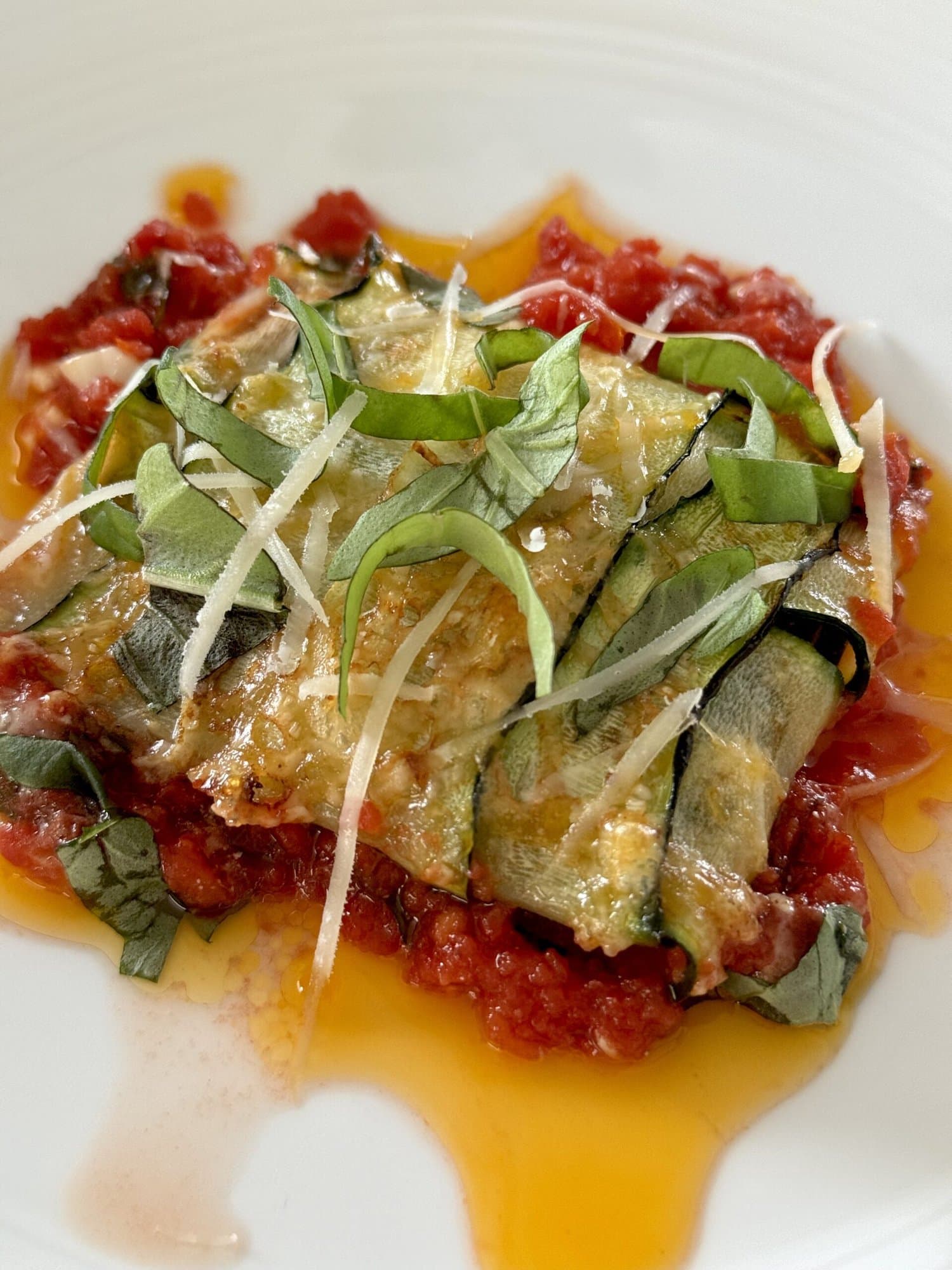 stuffed zucchini parcels in tomato sauce - The Culinary Chase